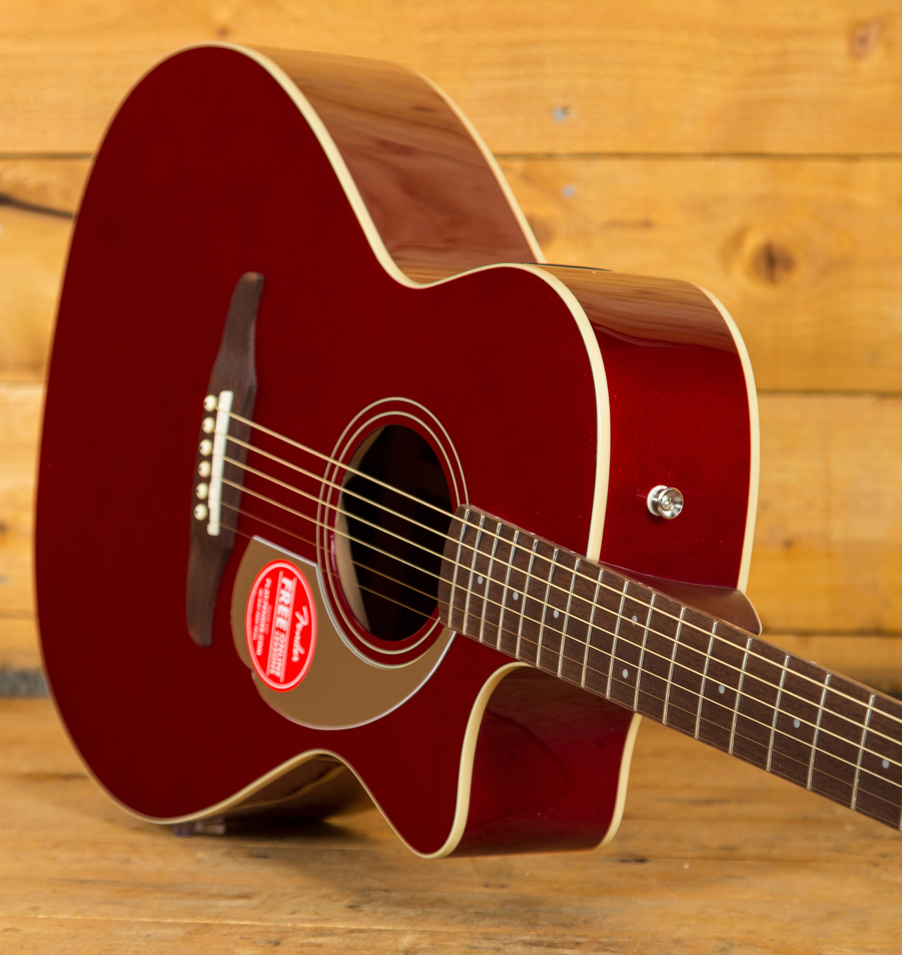 Fender Newporter Player Electro Acoustic Candy Apple Red - Peach Guitars